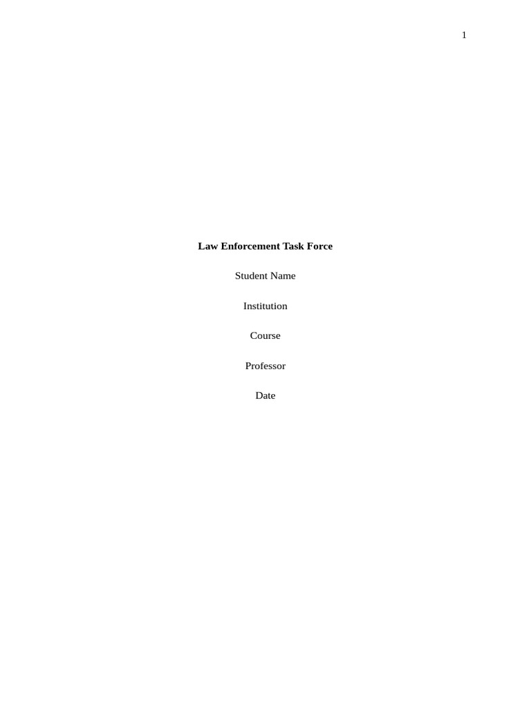 Law Enforcement Task Force | PDF | Police | Adolescence