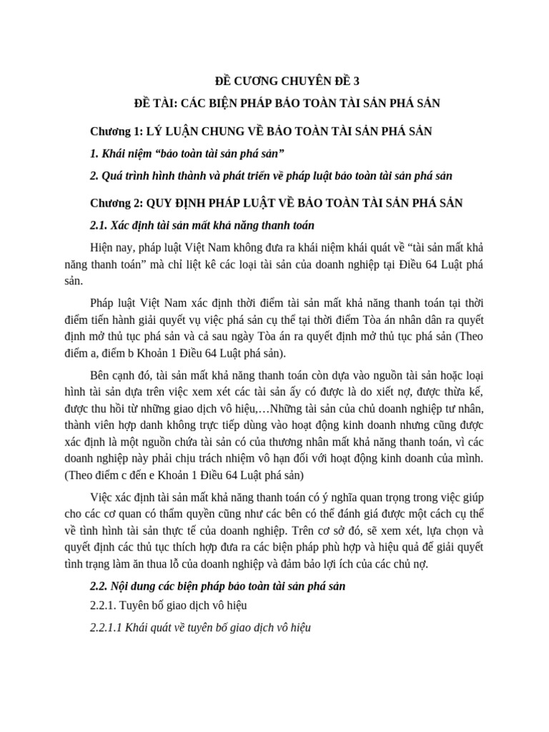 De Cuong Chuyen de 3 Pha San | PDF