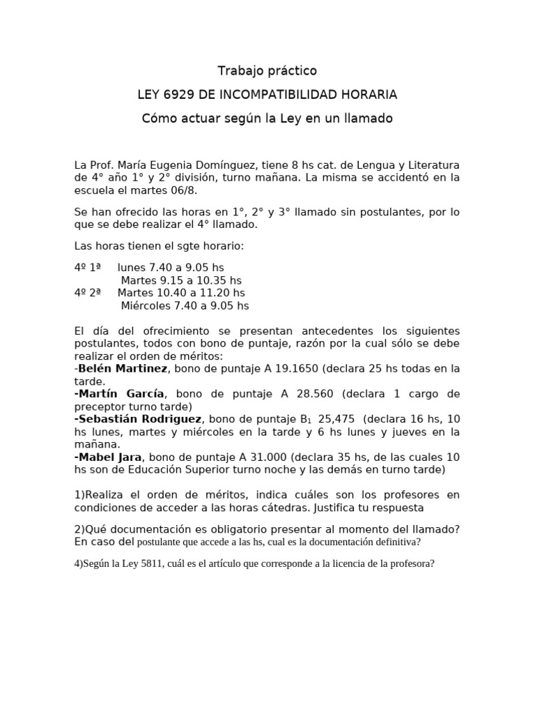 4to Llamado Sandra 2 | PDF