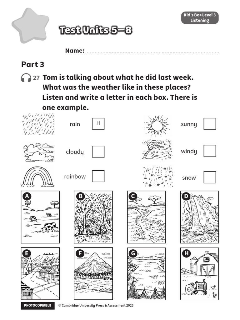 KidsBox Level3 Test Units 5-8 Listening 3 | PDF