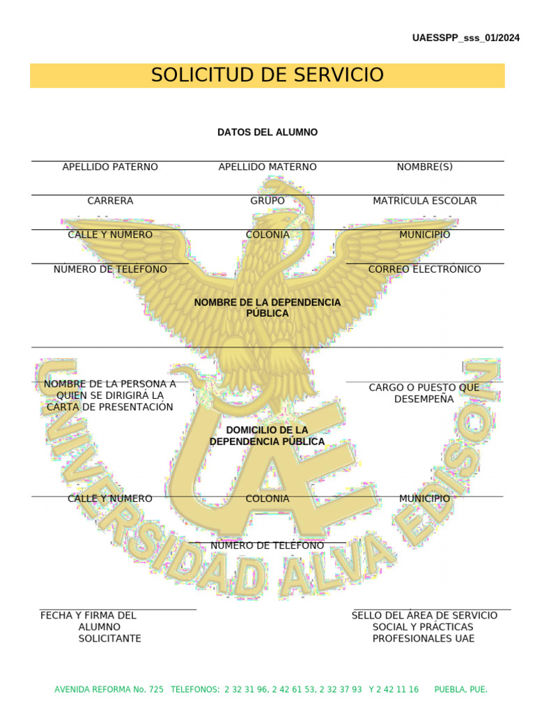 Formulario Solicitud de SS | PDF