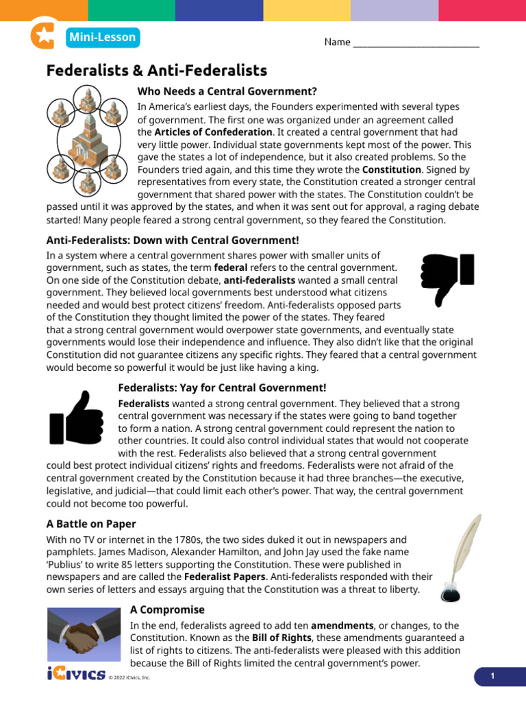 Allison Beltz - Federalists - Anti-Federalists - Student Docs | PDF ...