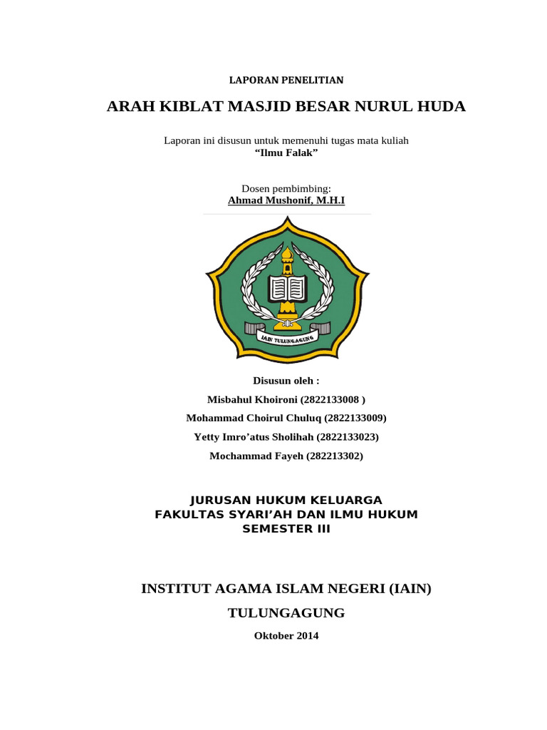 COVER LAPORAN PENELITIAN | PDF