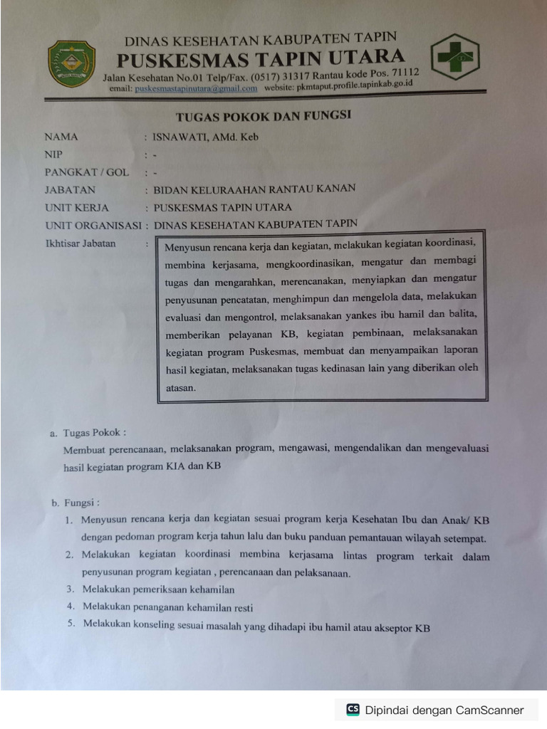 TUPOKSI Bidan | PDF