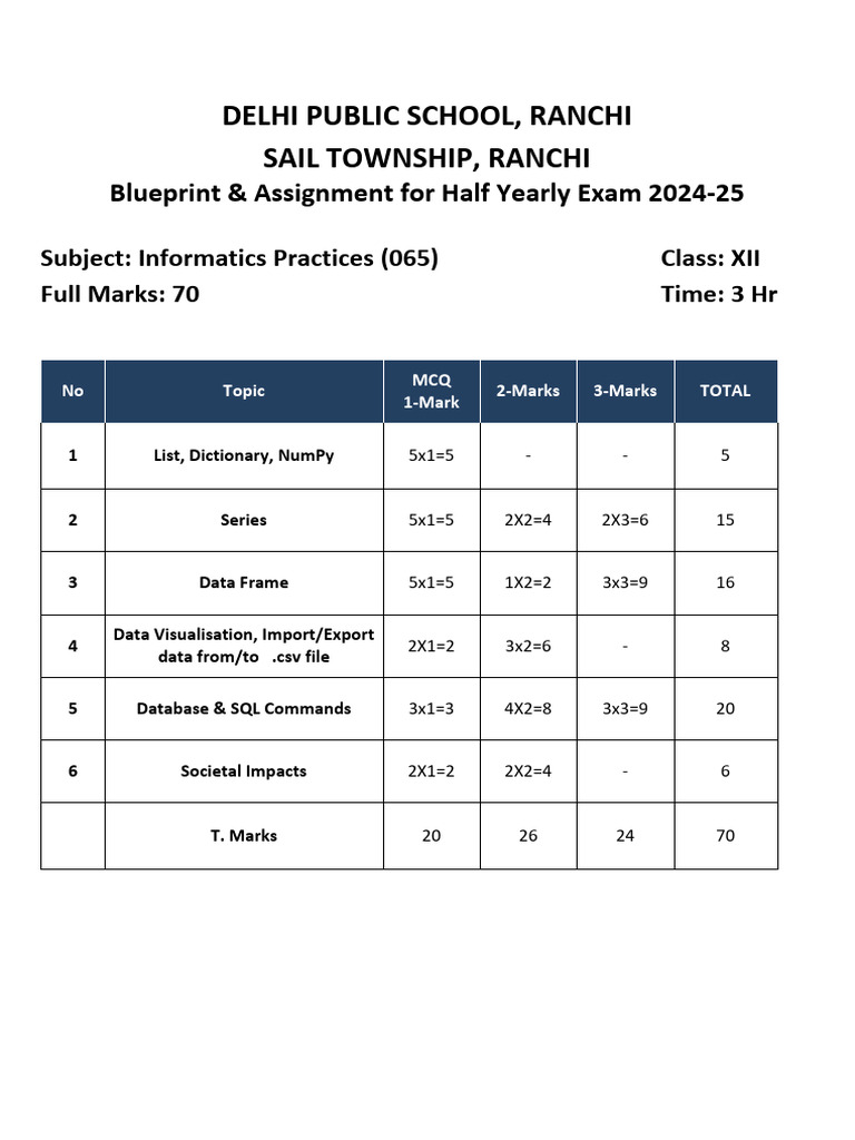 Class XII Informatics Practices | PDF | Computer Science | Computing