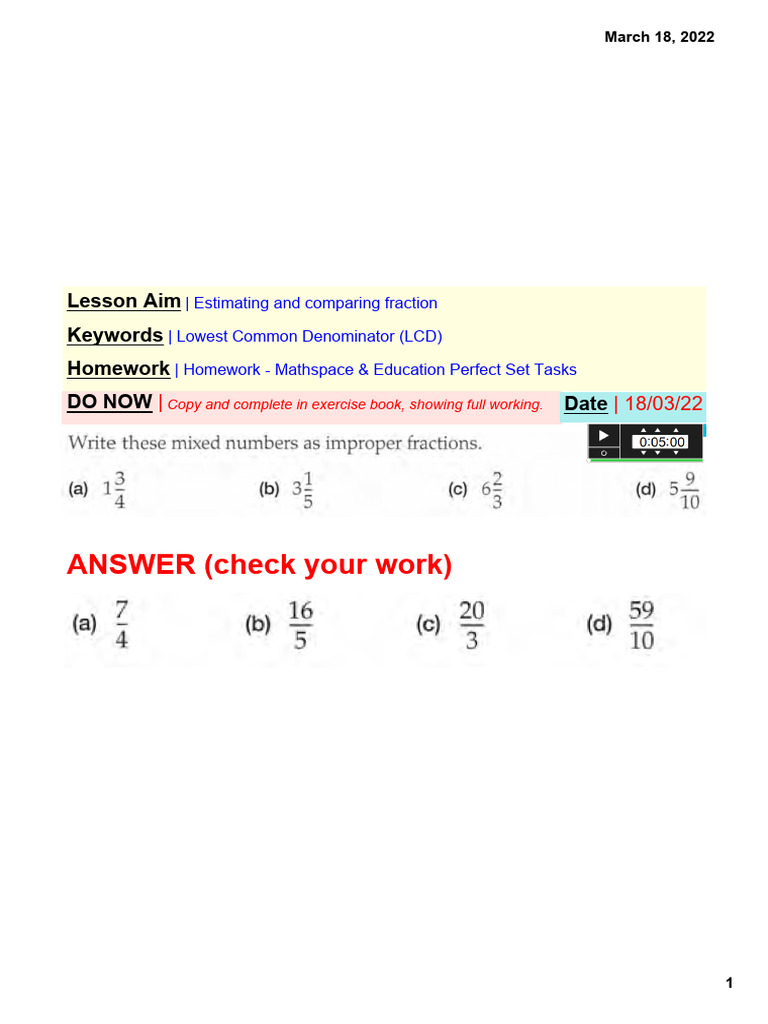 Comparing Fractions with LCD Guide | PDF | Arithmetic | Division (Mathematics)