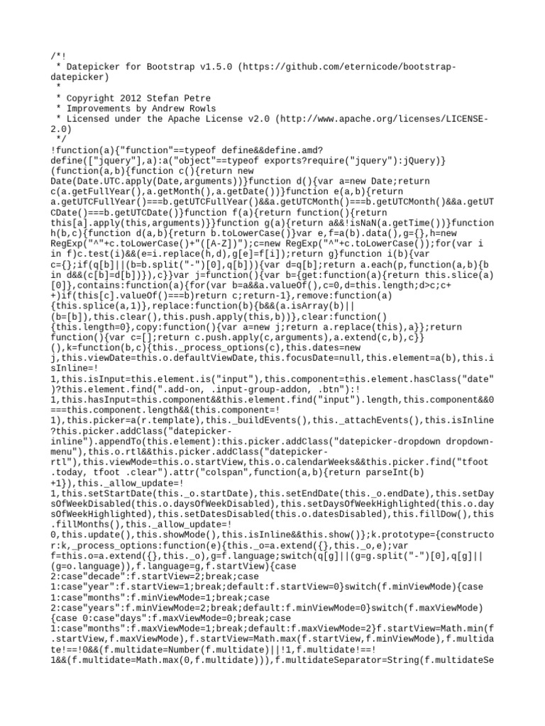 Bootstrap Datepickermin Pdf Function Mathematics Computer Programming