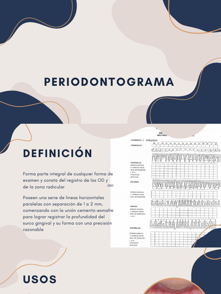Periodontograma y Sondas Periodontales PDF | PDF | Ramas de Odontología | Especialidades Medicas