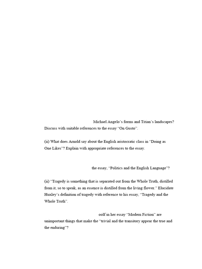 M.A Part I English Paper Iv | PDF | Essays