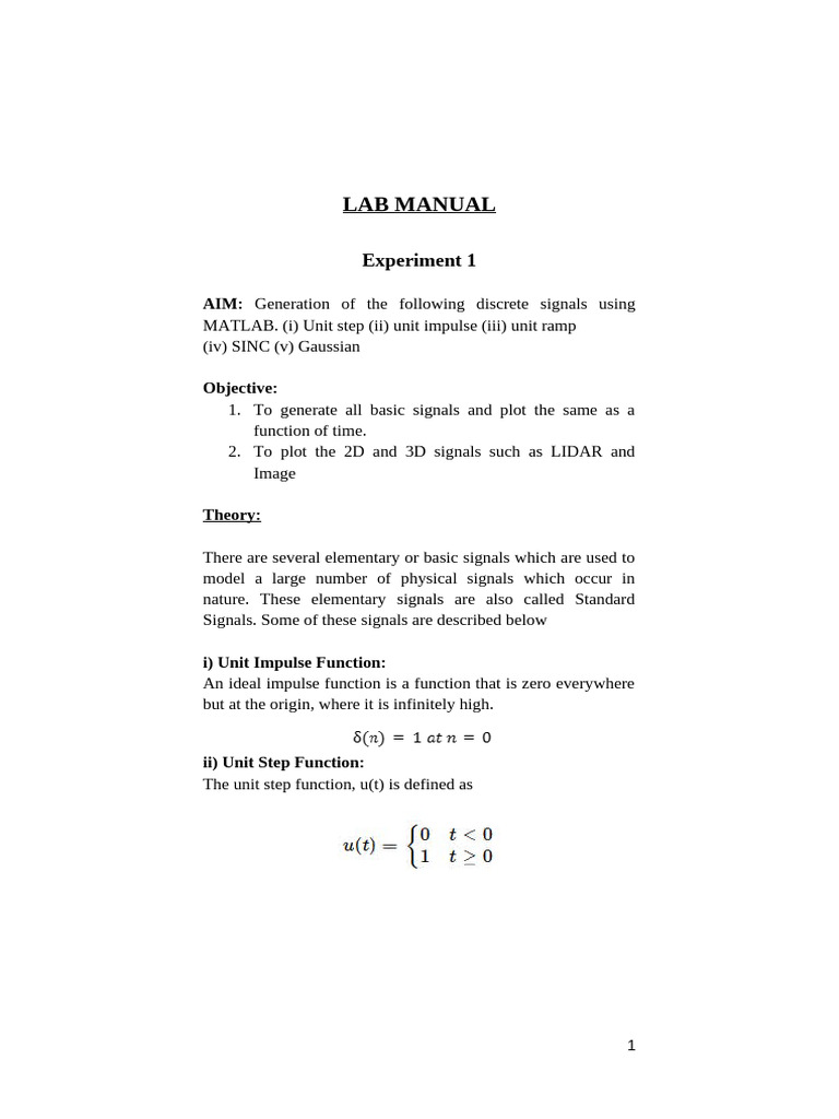 LAB MANUAL - SIGNALS & SYSTEM - EC244AI - May - 24 | PDF | Autocorrelation | Discrete Fourier ...