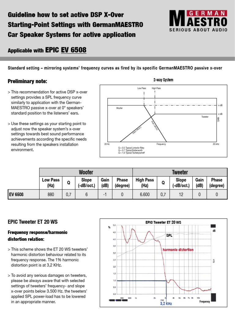 DSP_Settings_EV6508 | PDF | Loudspeaker | Hearing