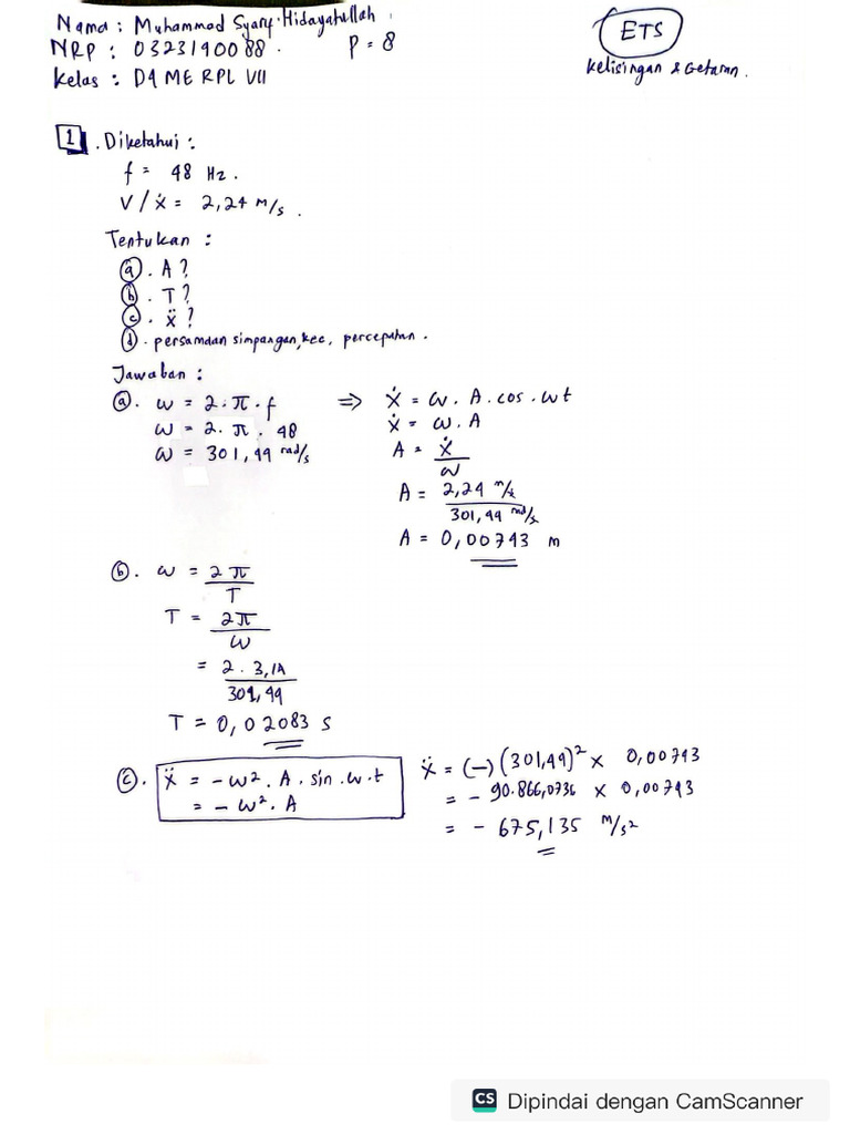Muhammad Syarif Hidayatullah - 0323140088 - ETS - Kebisingan Dan ...