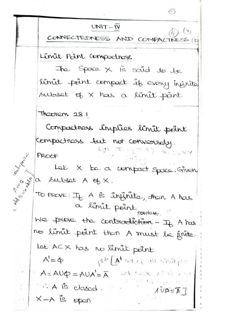 Topology Unit IV Notes | PDF