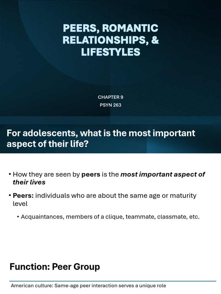 Adolescent Peer Dynamics and Relationships | PDF | Adolescence ...