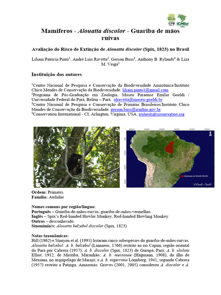 Avaliação da Extinção do Guariba-Ruivo | PDF