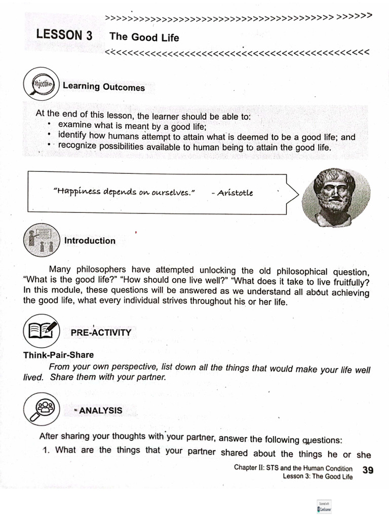 Lesson 6 the Good Life | PDF