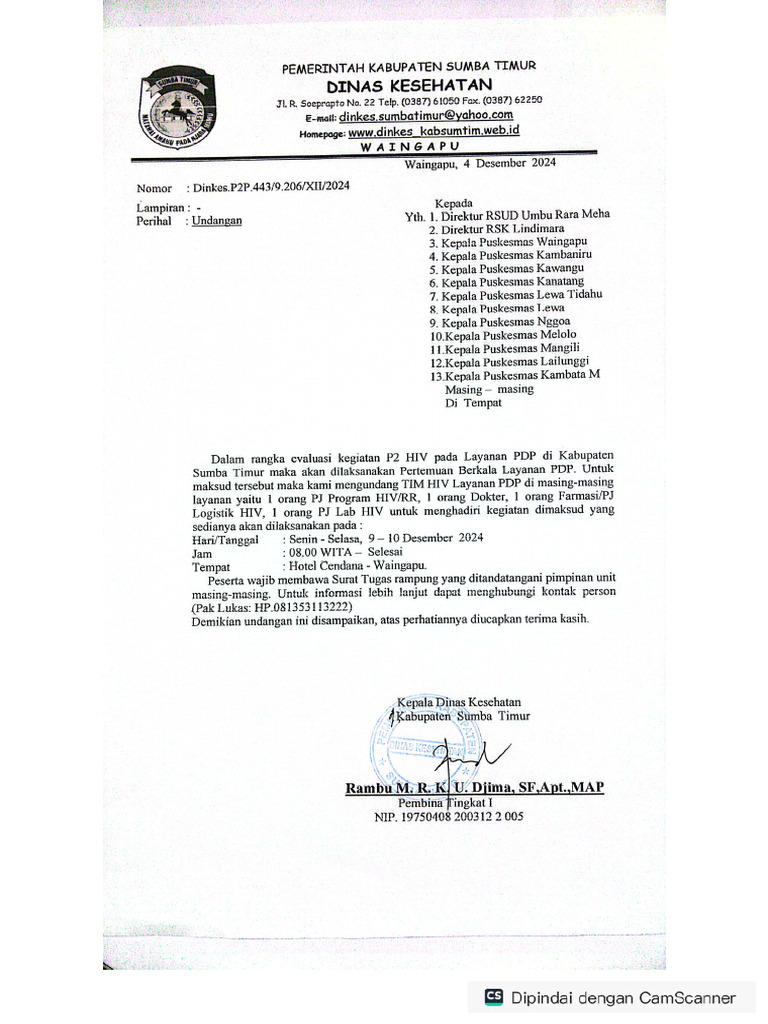 Undangan Pertemuan Layanan PDP | PDF