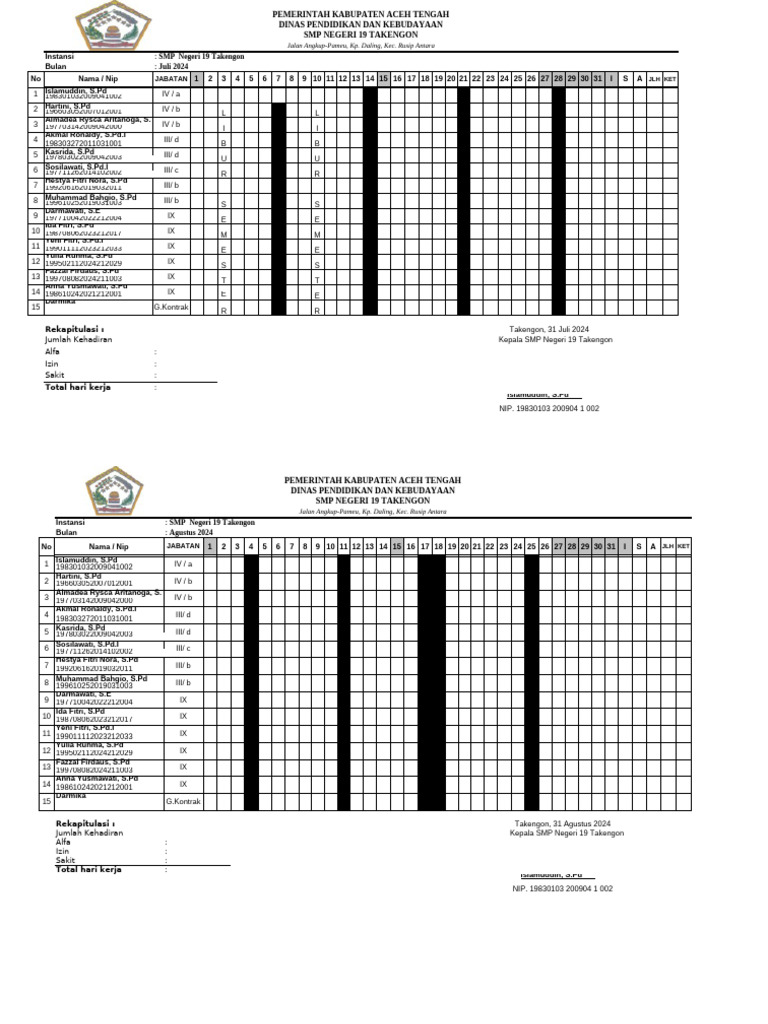 ABSEN 2024 (1) | PDF