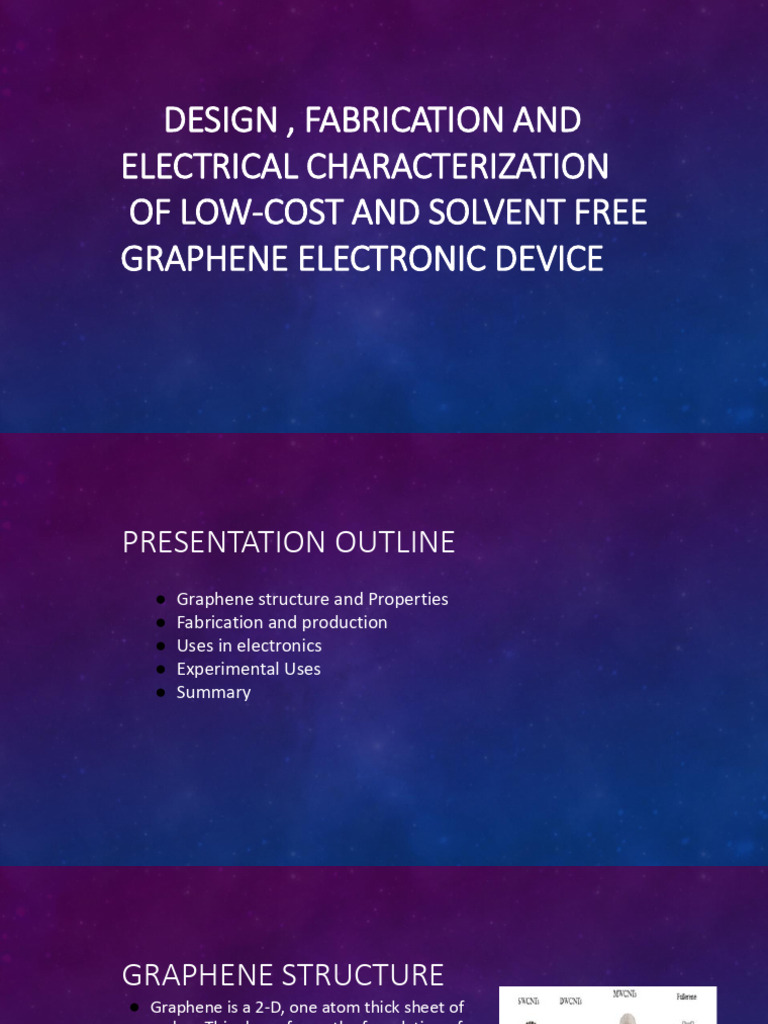 Graphene Electronic Device | PDF | Graphene | Applied And Interdisciplinary Physics