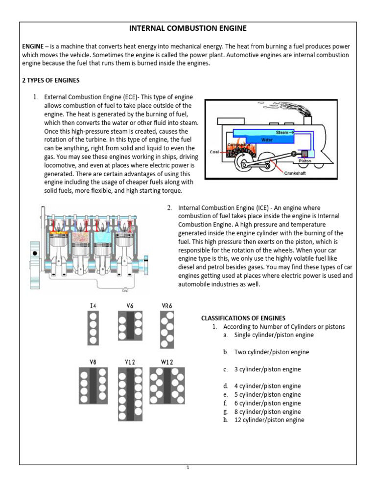 Internal Combustion Engine Module 1 | PDF | Internal Combustion Engine ...