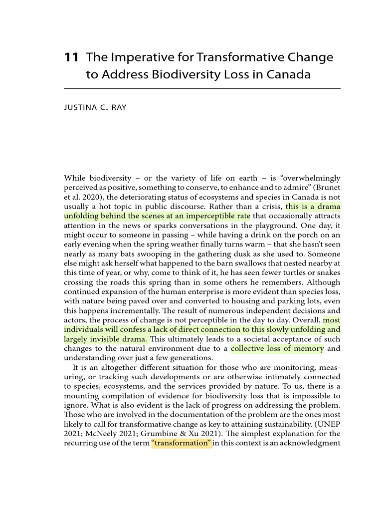 The Imperative For Transformative Change To Address Biodiversity Loss ...