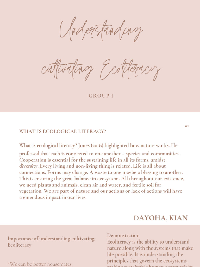 Group 1, Understanding Cultivating Ecoliteracy - 20241111 - 230024 ...