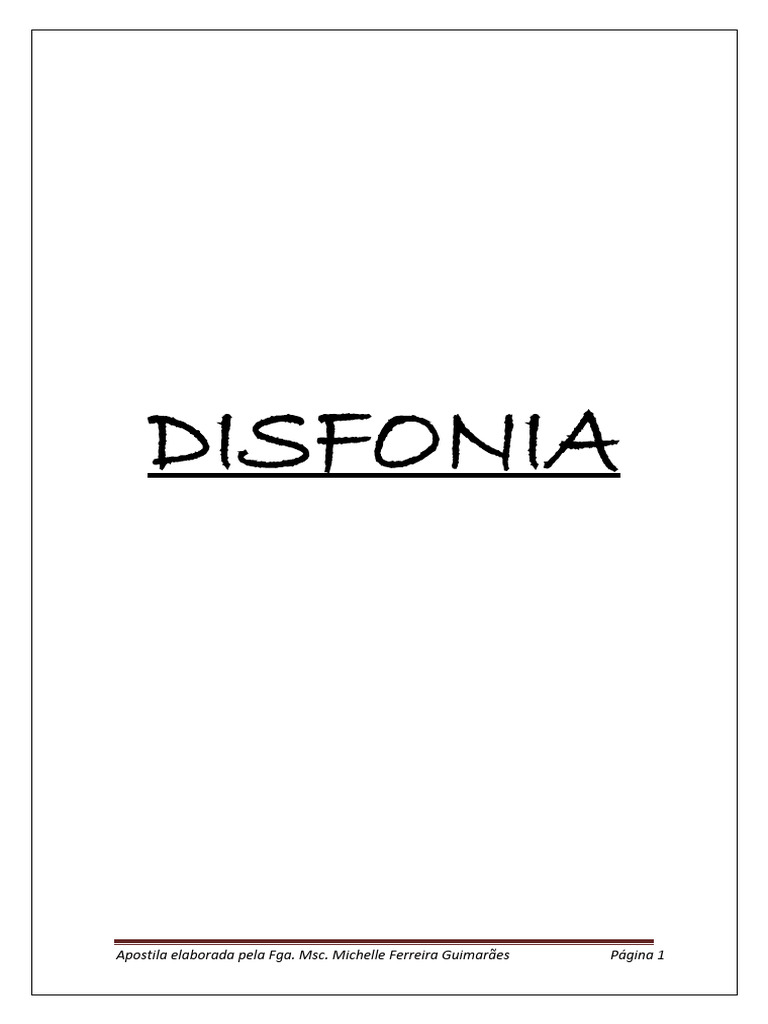 Classificação das Disfonias: Tipos e Causas | PDF | Voz humana | Laringe