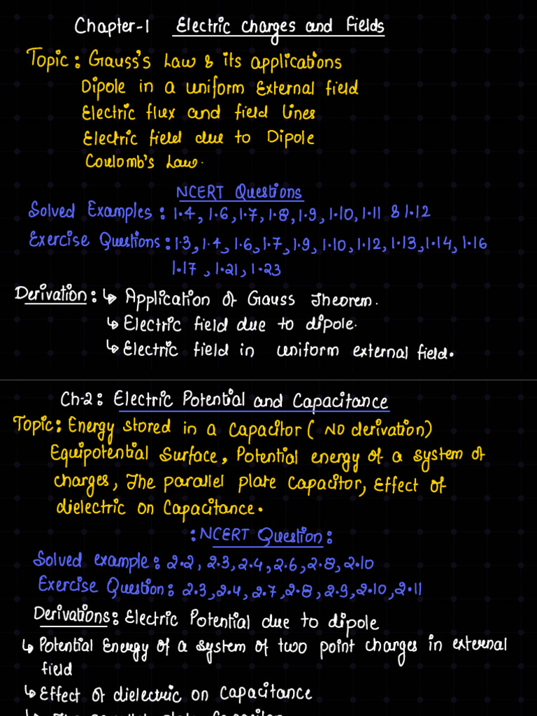 Class 12 Physics Important Topics | PDF | Optics | Capacitance