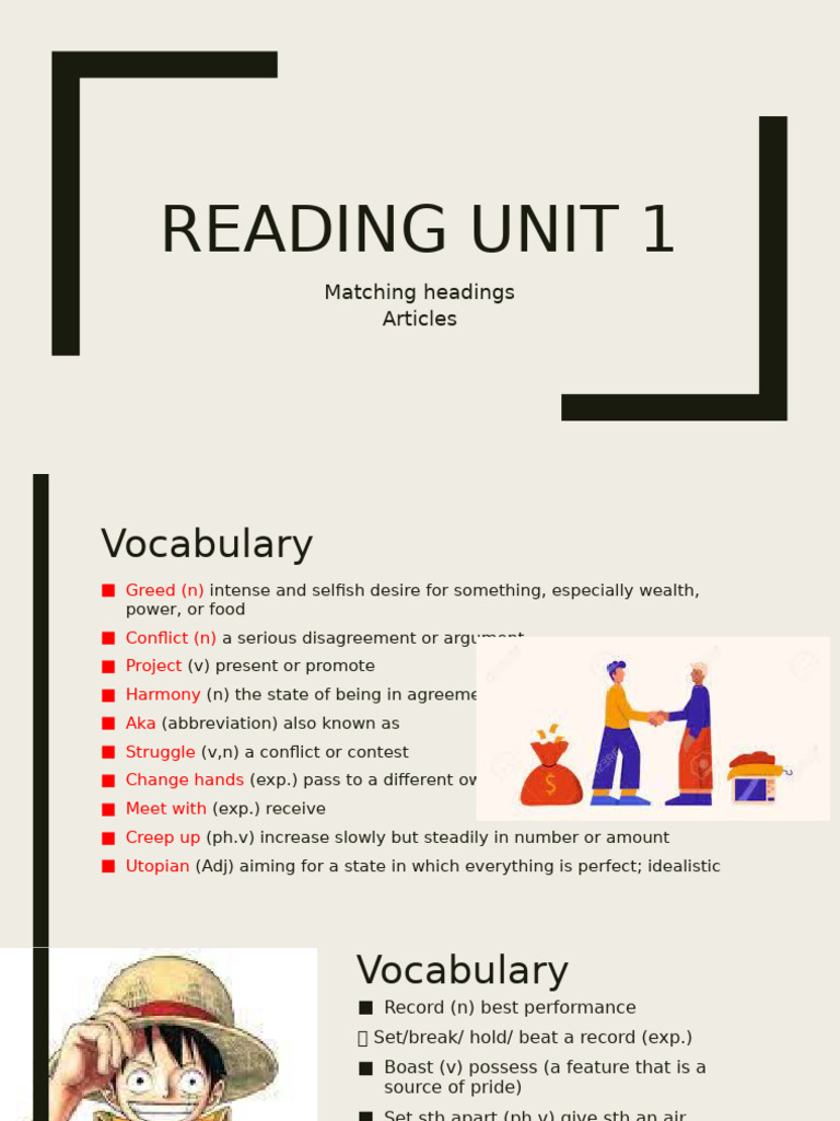 Unit 1- Reading | PDF | Perfect (Grammar) | Language Mechanics