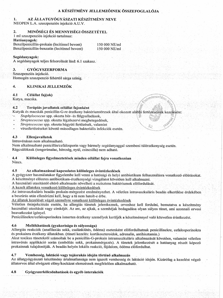 Neopen L.A. Szuszpenzios Injekcio | PDF