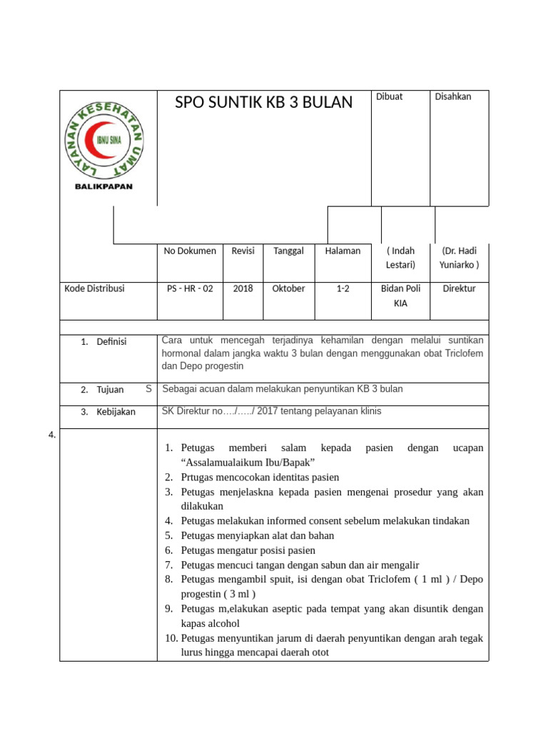 Panduan Suntik KB 3 Bulan Triclofem | PDF