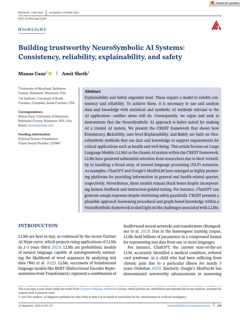 AI Magazine - 2024 - Gaur - Building Trustworthy NeuroSymbolic AI ...