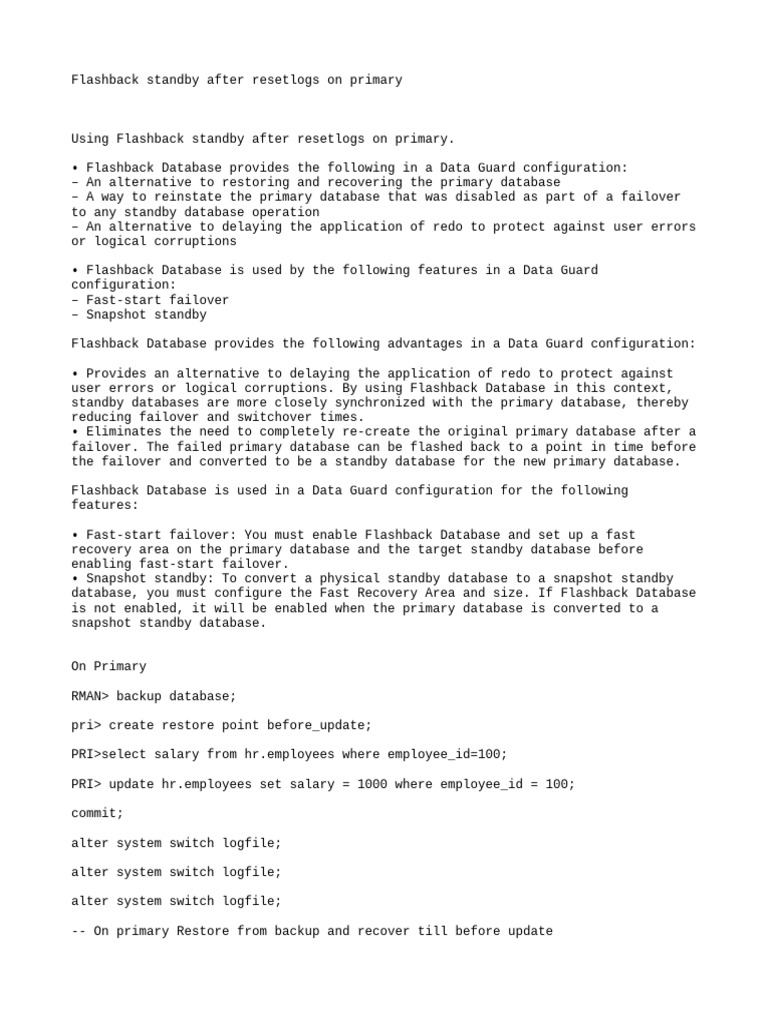 Flashback_10292022 | PDF | Databases | Backup