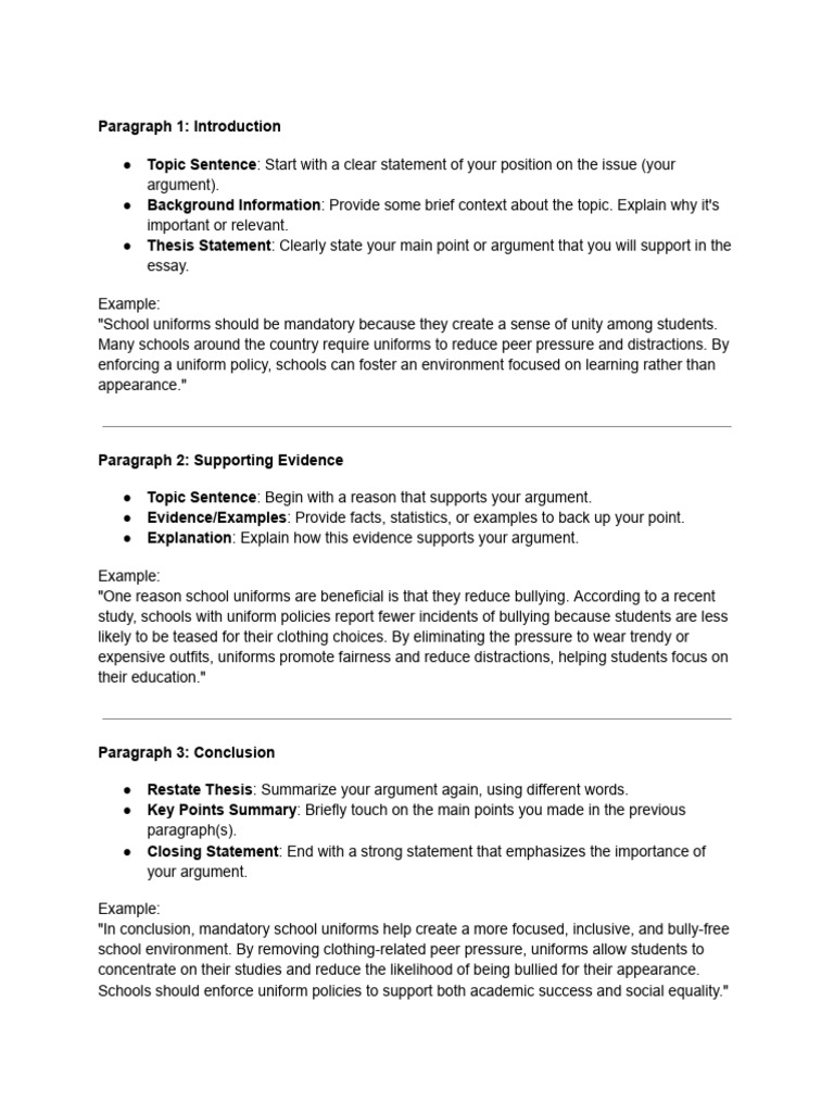 Argumentative Essay Template | PDF