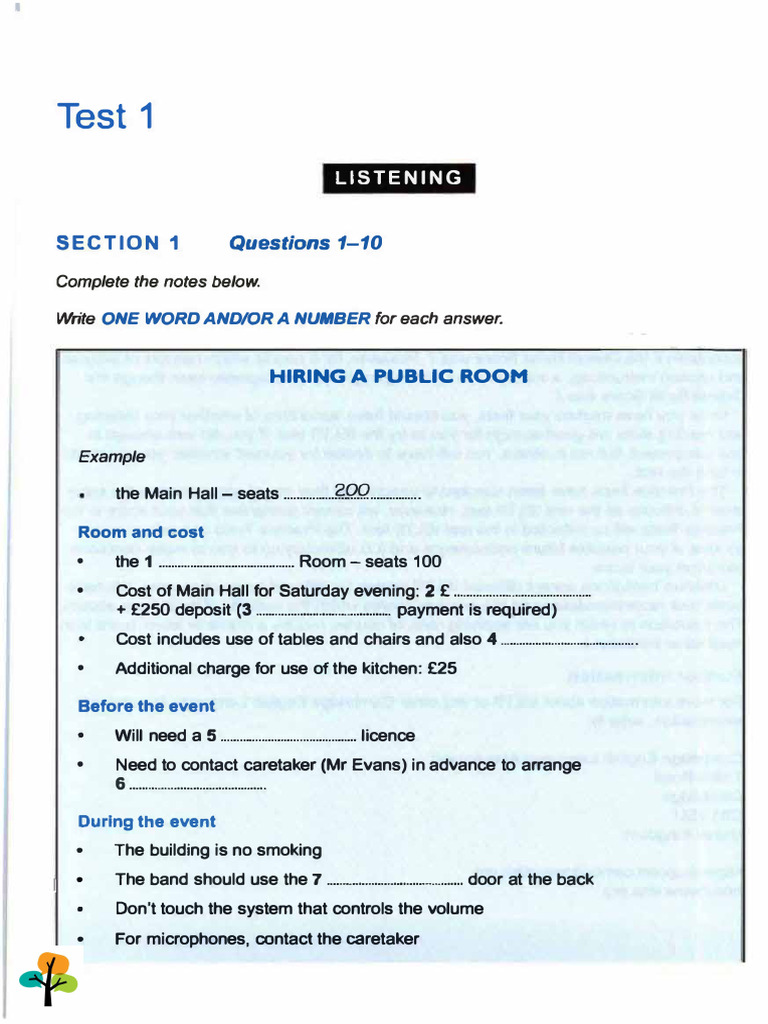 Cambridge IELTS 11 Listening Test 1 | PDF
