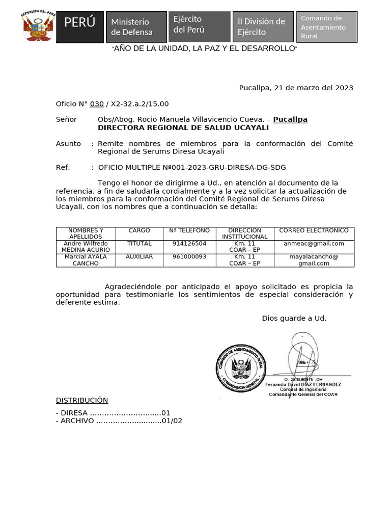 Conformación Comité Regional Diresa Ucayali | PDF