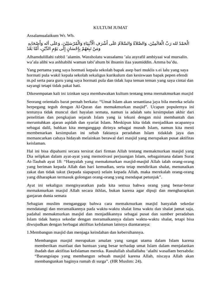 KULTUM JUMAT | PDF