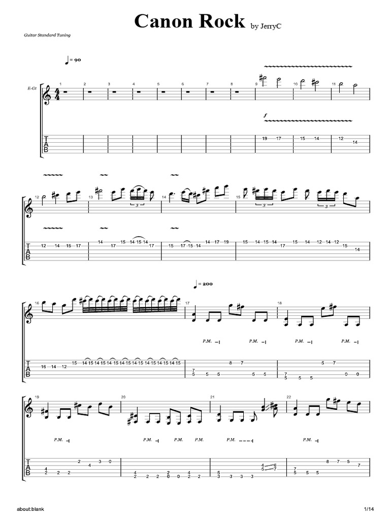 Canon Rock Guitar Cover by JerryC | PDF