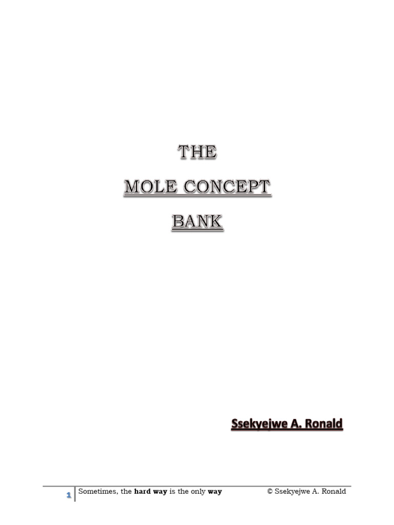 THE MOLE CONCEPT BANK | PDF | Oxide | Acid