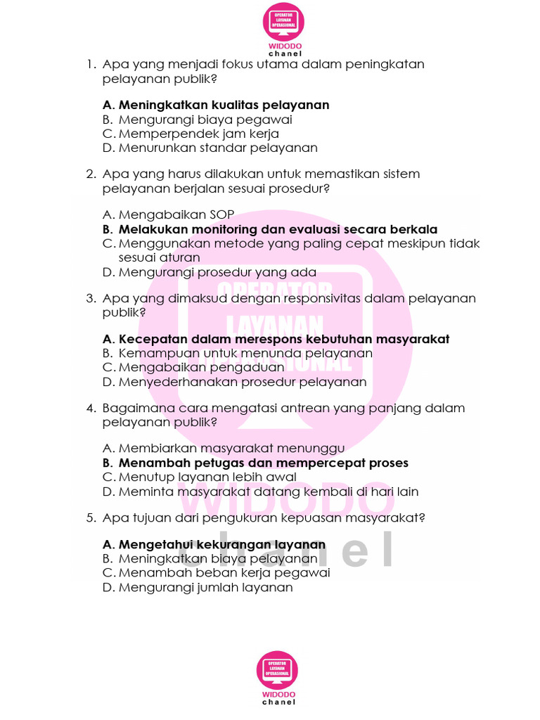CASN2024_LATIHAN SOAL Operator layanan operasional 3 | PDF