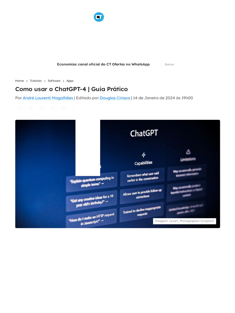Como usar o ChatGPT-4 _ Guia Prático - Canaltech | PDF | Aplicativo ...