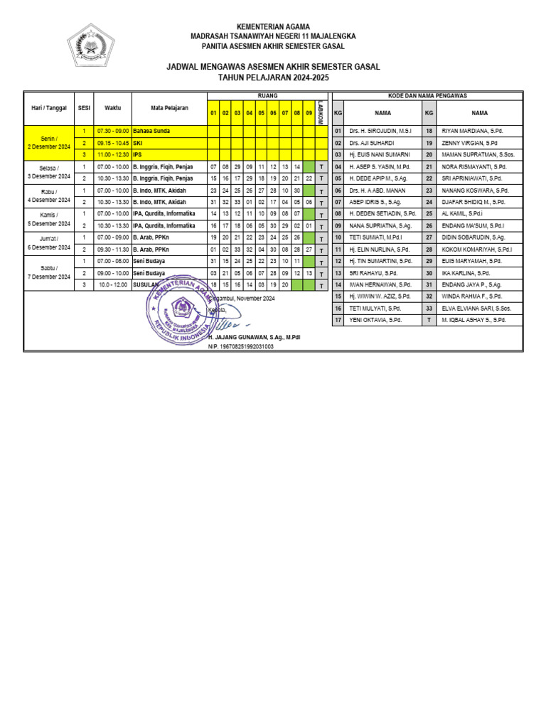 Jadwal ASAS Sesi | PDF
