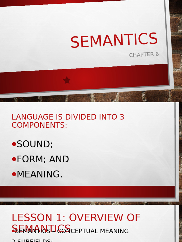 EL 100 Chapter 6 and 7 | PDF | Semantics | Word