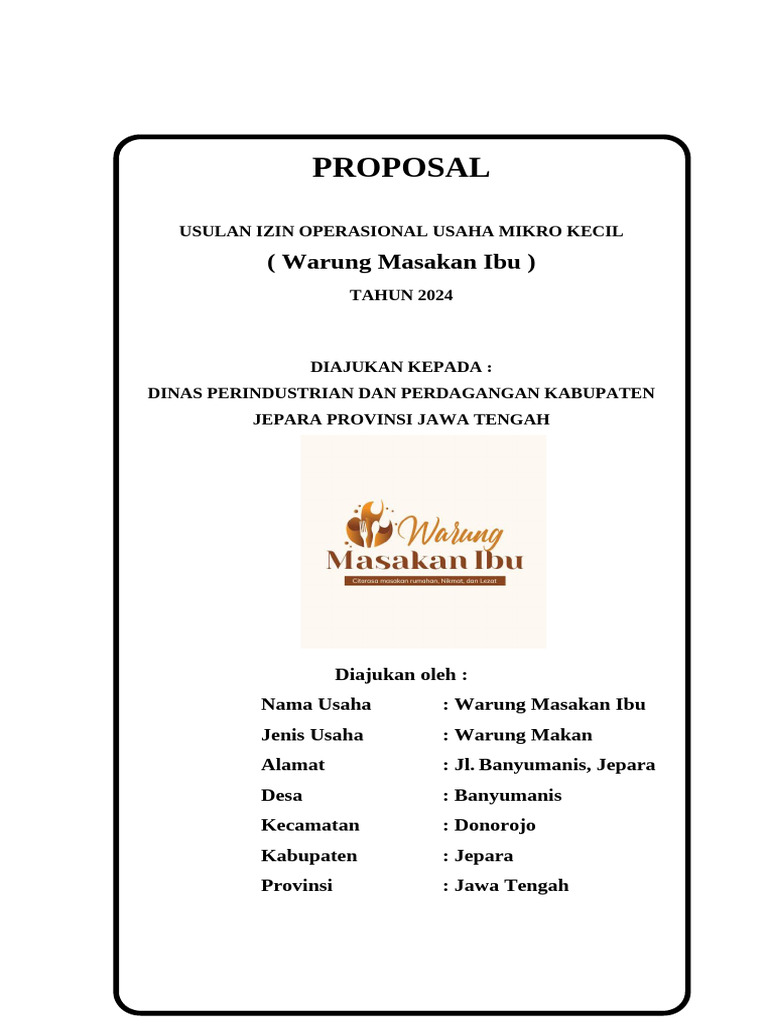 Proposal Usulan Izin Operasional | PDF
