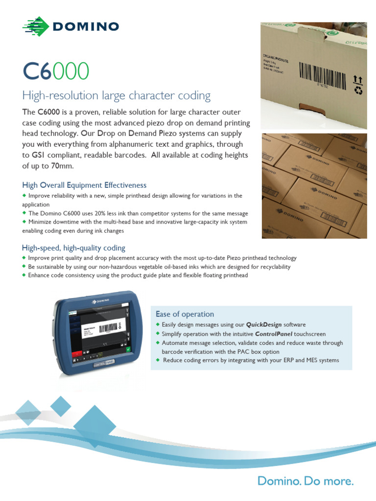 Domino C6000 Flyer US Version | PDF | Barcode | Computing
