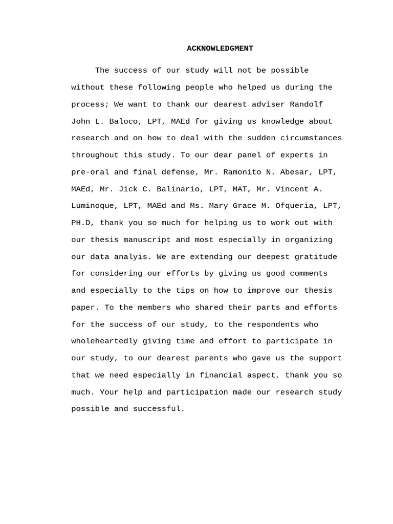 ACKNOWLEDGMENT | PDF