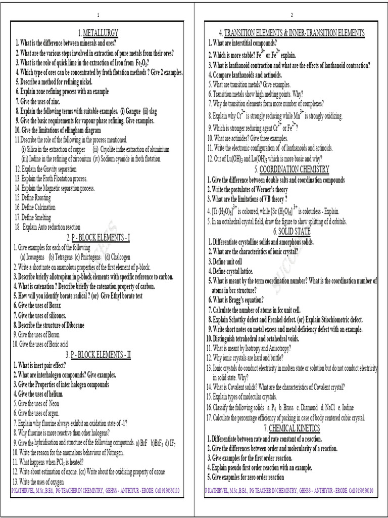Xii - Chemistry QB em | PDF