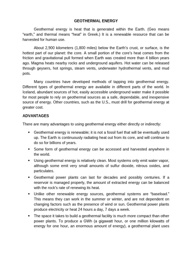 Geothermal Energy ( for Catch Up Friday) | PDF | Geothermal Energy | Earth
