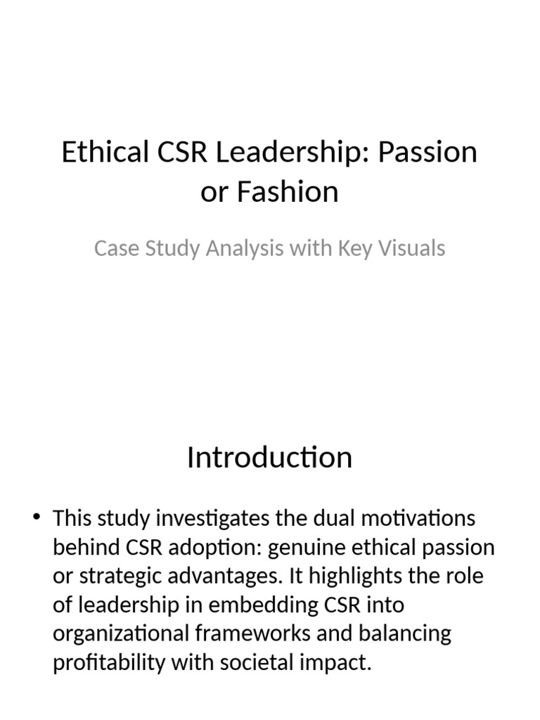Ethical CSR Case Study With Visuals | PDF