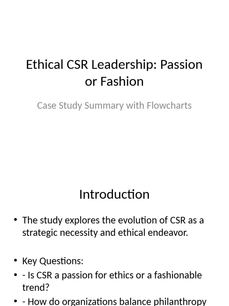 Ethical CSR Case Study Summary | PDF